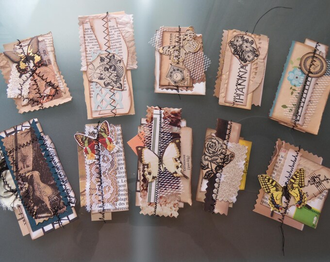 Sewn Vintage Paper Snippets: Earth Tone Mixed Media, Journaling ...