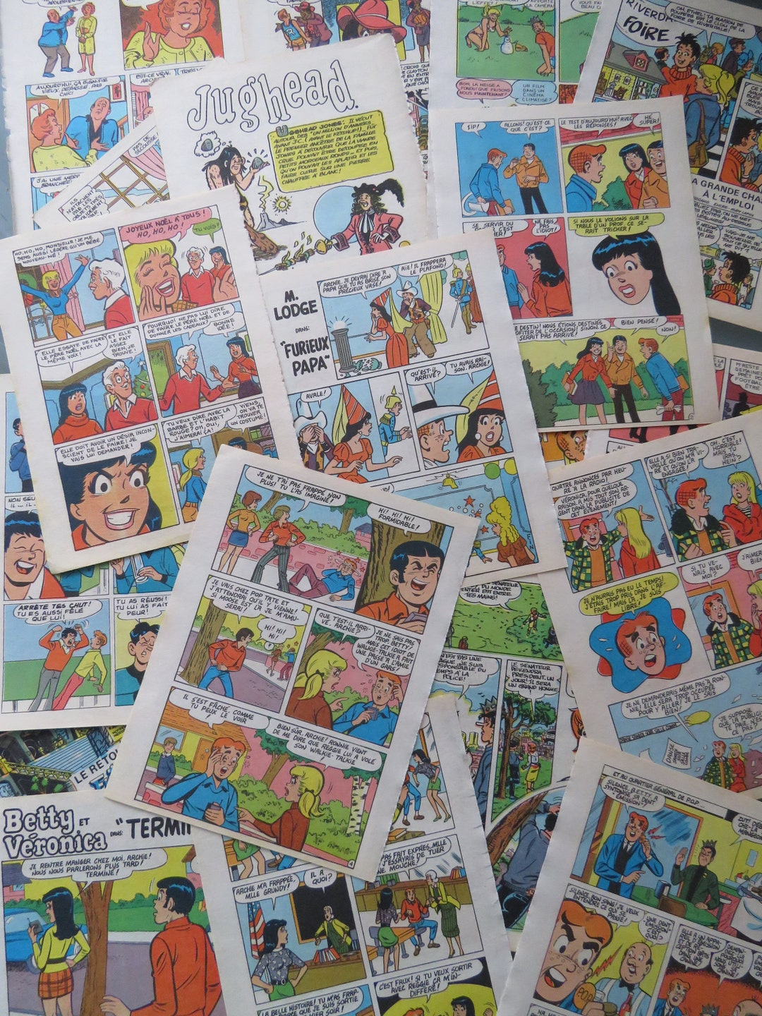 Archie 25 Comic Pages Ephemera in French 1994 for Crafting, Card Making ...