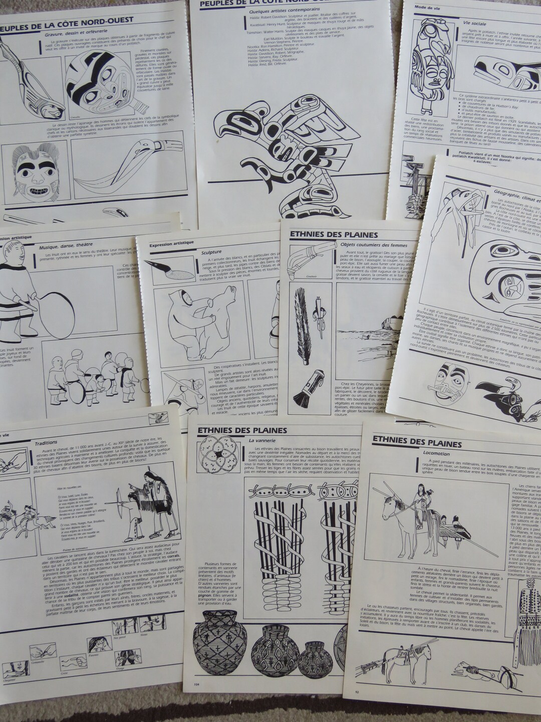 Indigenous Art and Culture 10 French Sheets Ephemera for Crafting ...