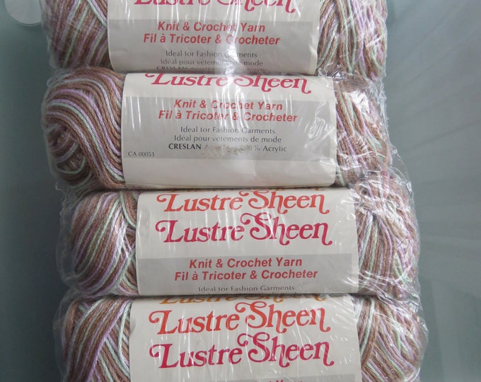Lot of 6 Vintage Lustre Sheen Red Heart Knit & Crochet Yarn CRESLAN ...
