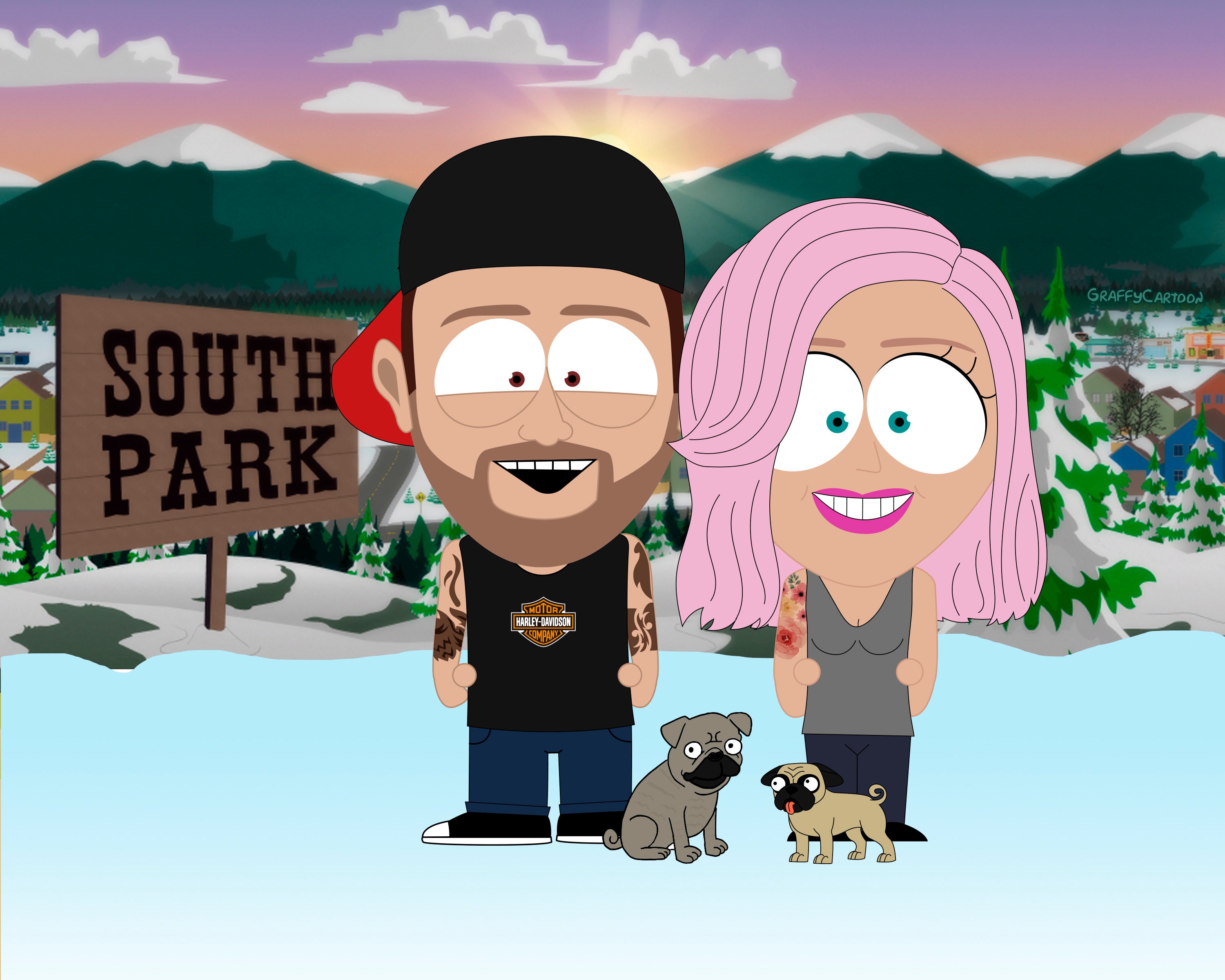 South Park Portrait South Park Custom Family Portrait Mens | Etsy