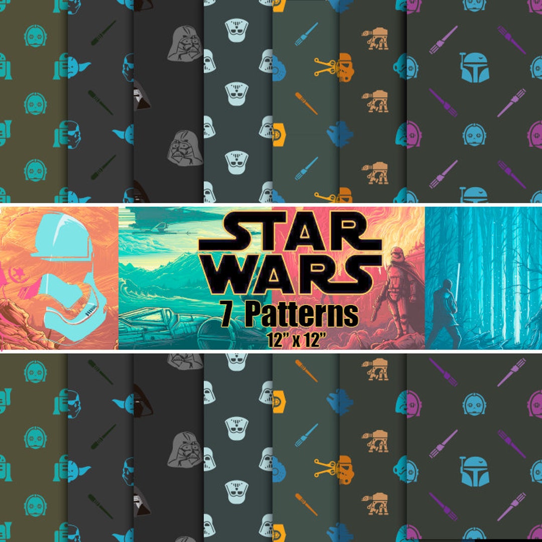 STAR WARS Digital Paper Pack, 70% OFF - 7 Pdf Files 12 X 12 - Instant ...