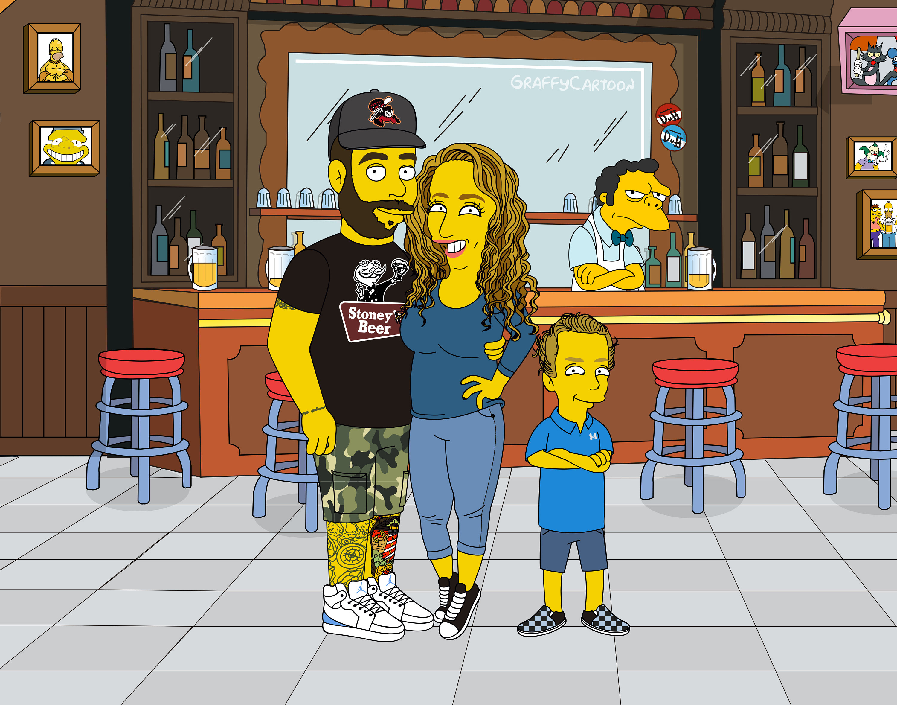 Simpsons Portrait Fathers Day Gift Cartoon Couple Portait Family ...