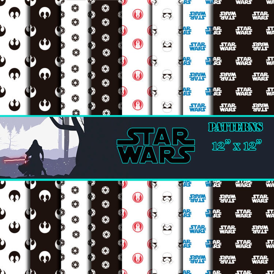 STAR WARS Digital Paper Pack, 70% OFF 8 Pdf Files 12 X 12 Instant ...
