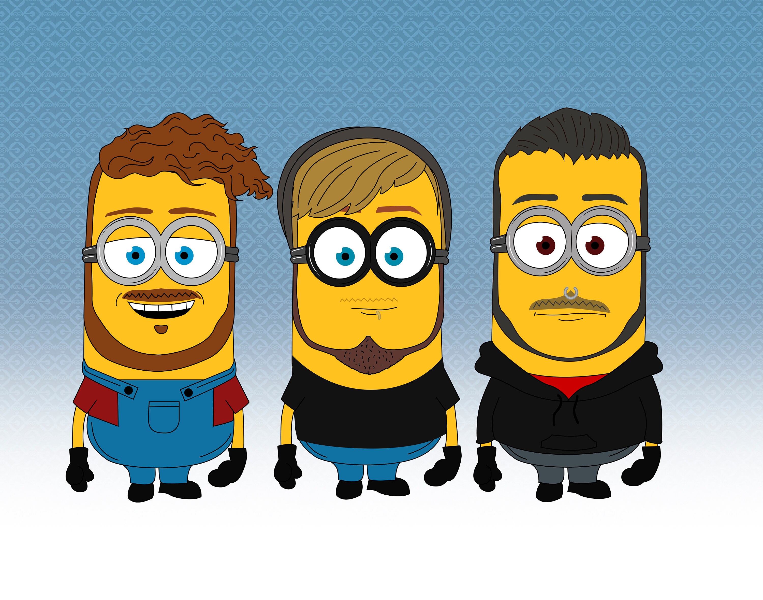 SALE Minions Custom Portrait, Couple , Fun Family Portrait Illustration ...