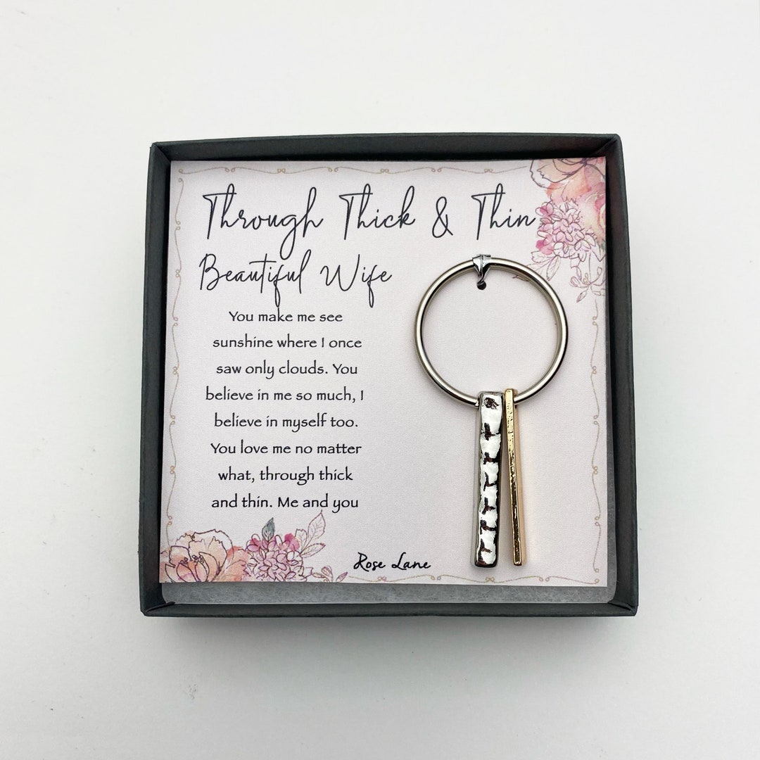 Through Thick and Thin Wife Keyring, Thick and Thin Keychain for a ...
