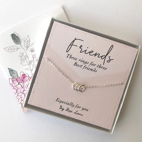 Necklace for Three Friends Three Rings for Three Friends - Etsy