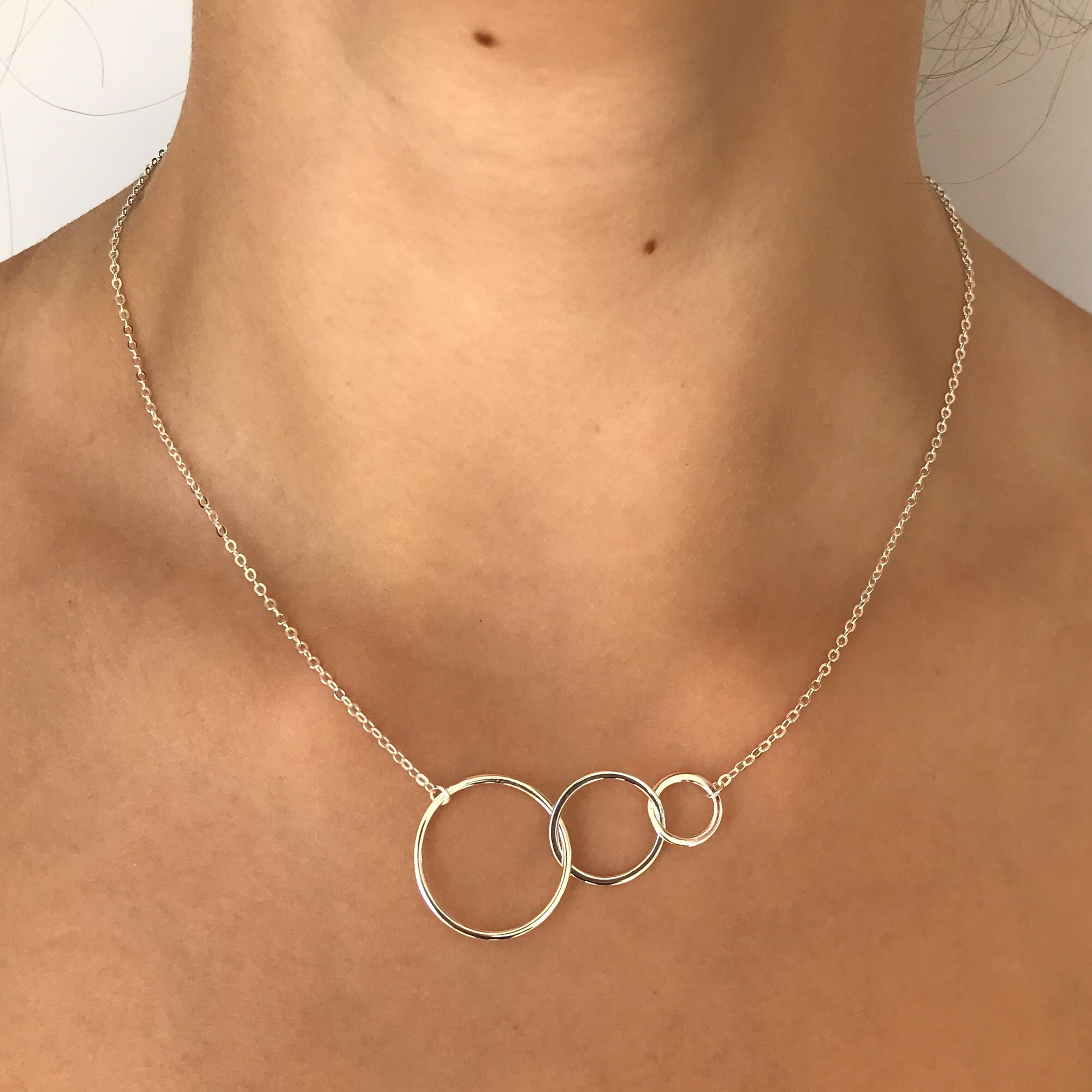 30th Birthday Charm Necklace 3 Linked Circle 30th - Etsy UK