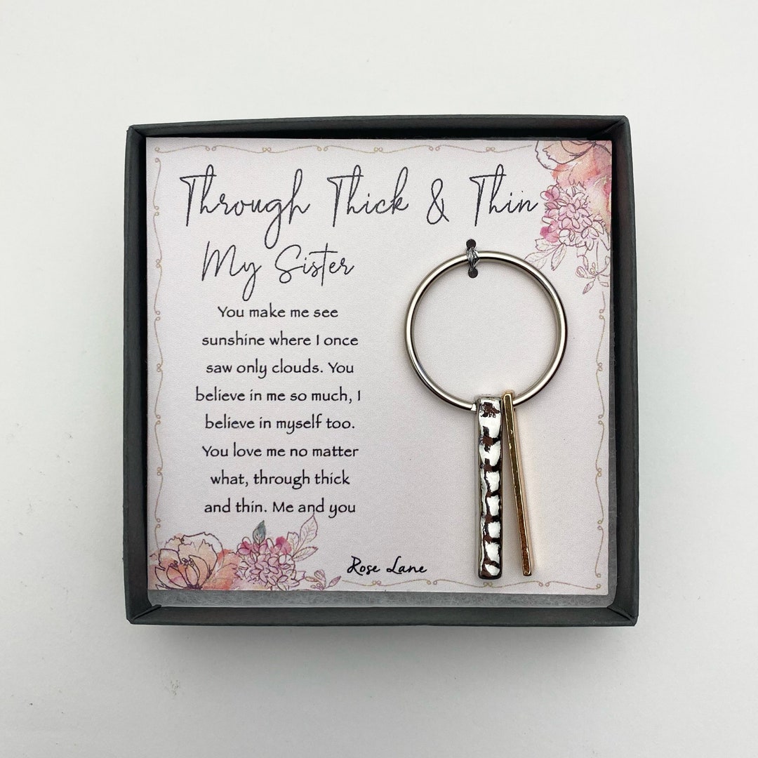 Sister Keychain: Mixed Metal Friendship Gift - Etsy