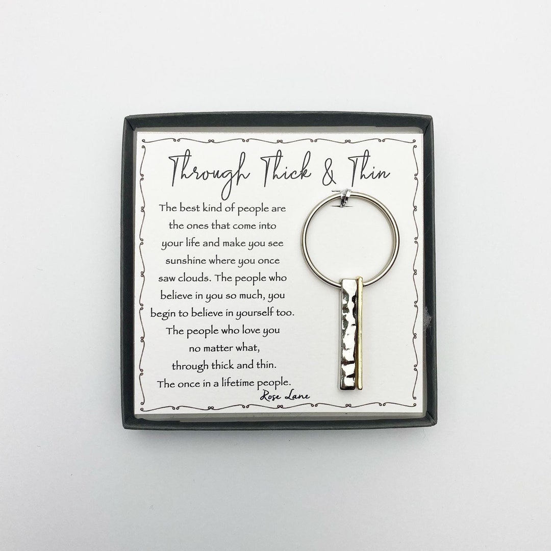 Through Thick and Thin Keychain: Mixed Metal Friendship Gift - Etsy