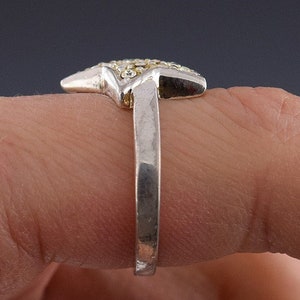 Adorable Modern Sterling Silver Star Shaped Ring Set W/ Sparkling ...