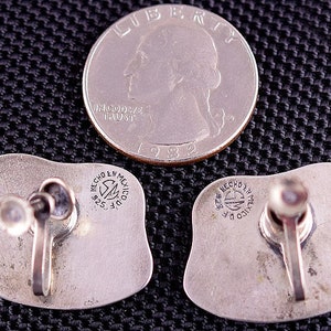 Cave Drawing Vintage Sterling Silver Mexican Screwback Clip Earrings ...