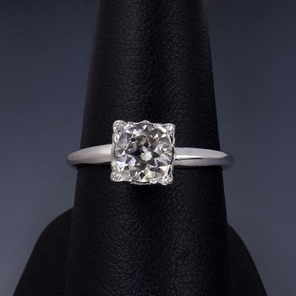 Round Diamond in Square Setting - Etsy