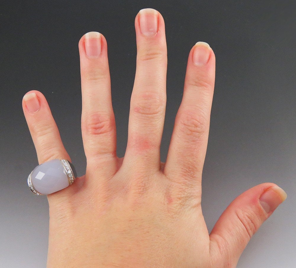 Statement Sterling Silver Diamond Rhinestone Cocktail Ring - Etsy