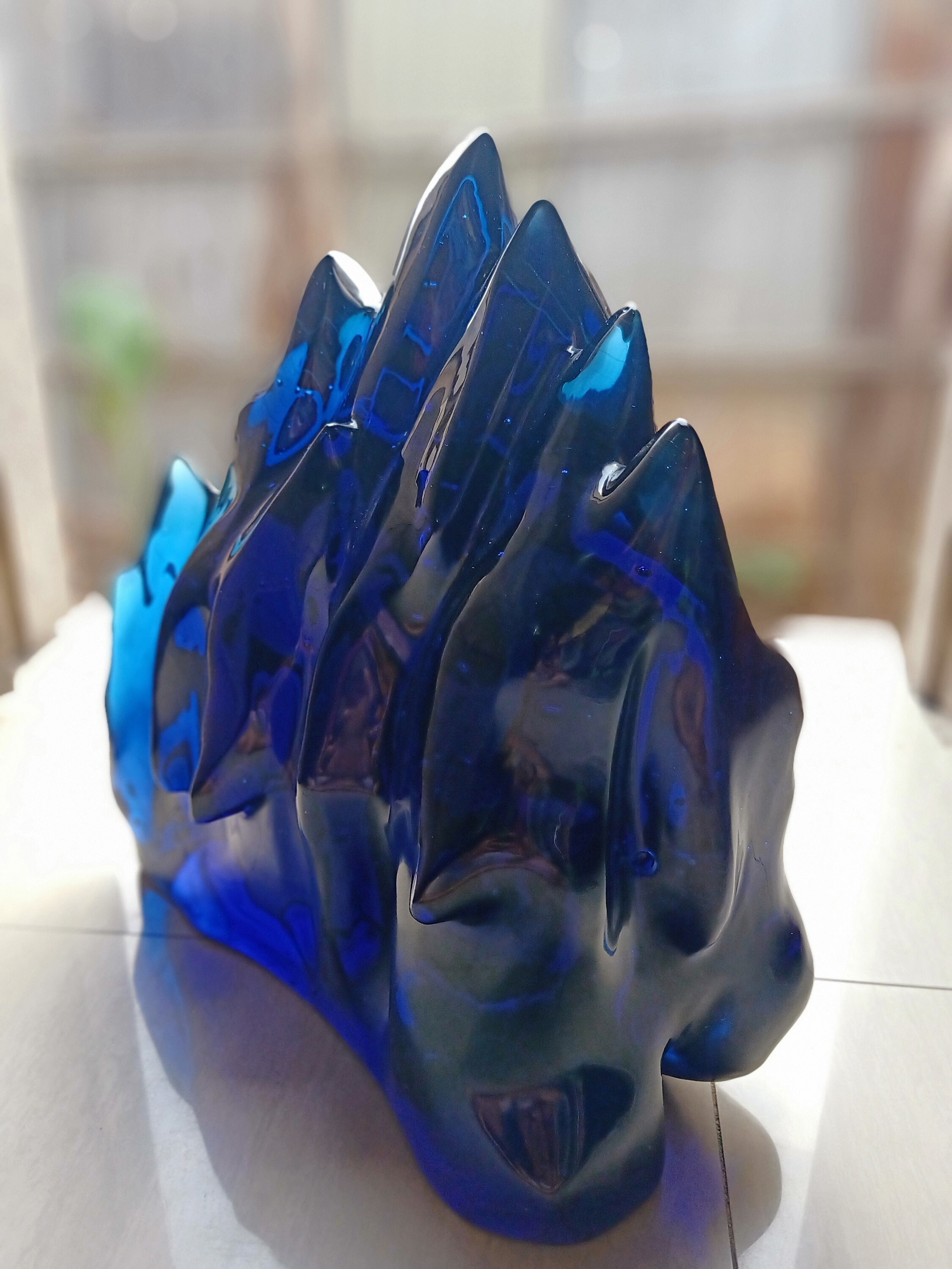 20 KG Royal Blue Andara Crystal Relief With Light and Wood Base - Etsy