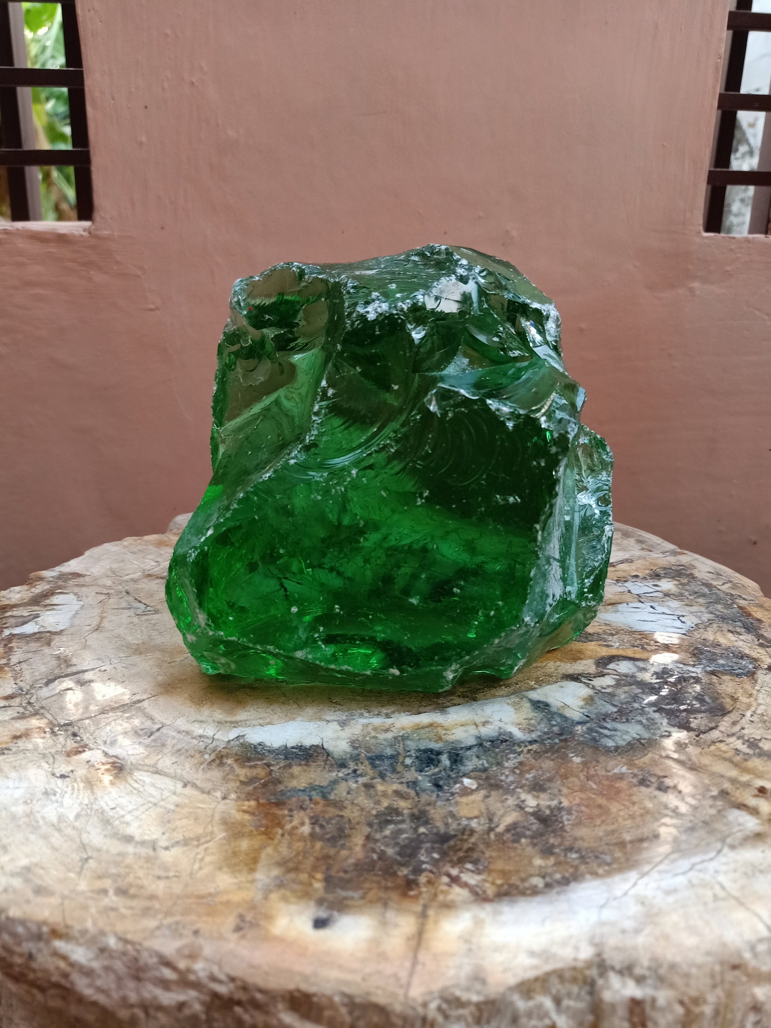 3,9 Kg Spring Green Andara Crystal With Bubble - Etsy