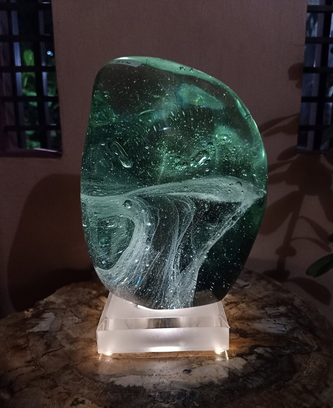 84 KG andara crystal with light and base | Etsy