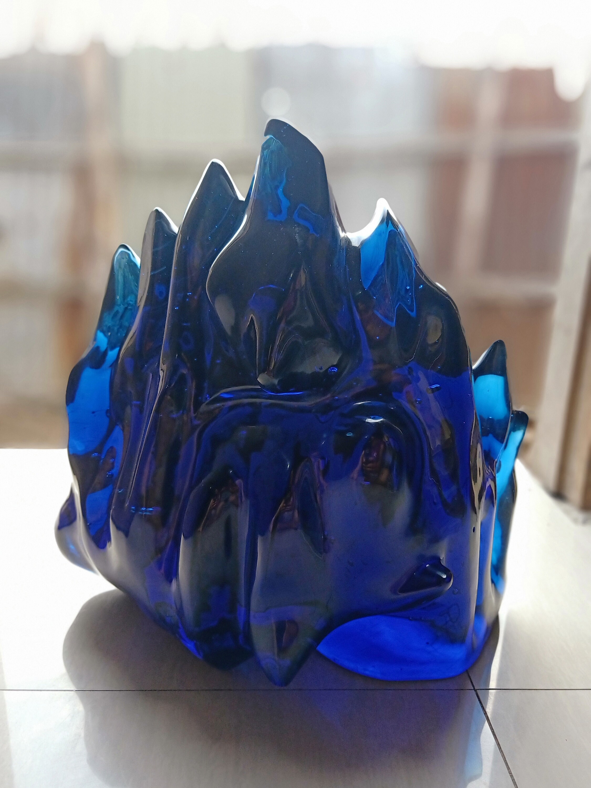 20 KG Royal Blue Andara Crystal Relief With Light and Wood Base - Etsy