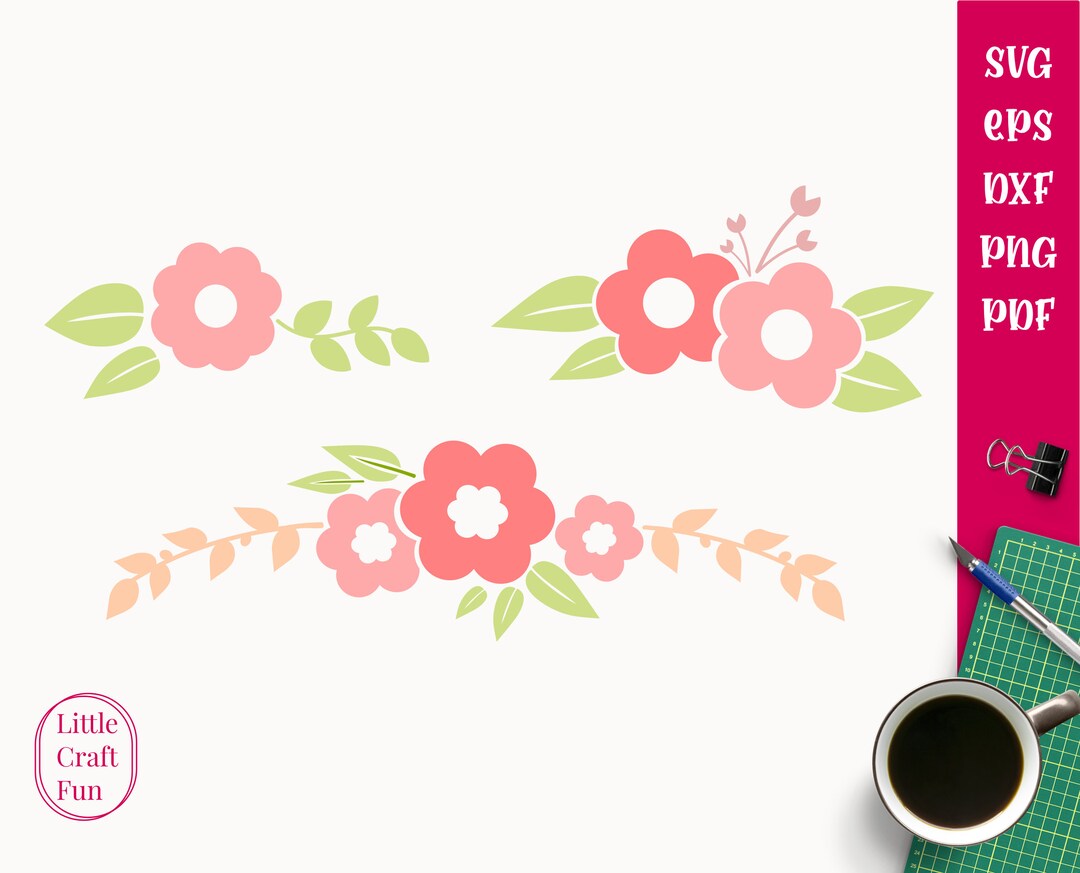 Cute Flowers Svg, Florals Svg, Flower Bouquets Svg, Silhouette Cutting ...