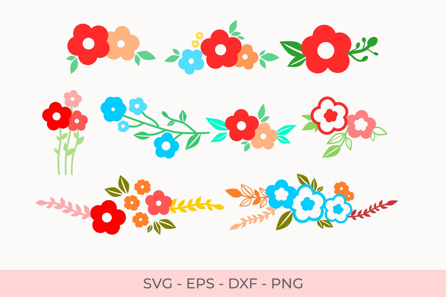 Cute Flowers Svg Florals Svg Flowers Bouquets Svg Flowers | Etsy
