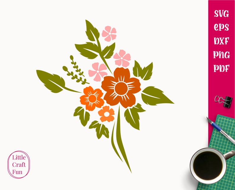 Cute Flowers Svg, Florals Svg, Flower Bouquets Svg, Silhouette Cutting ...