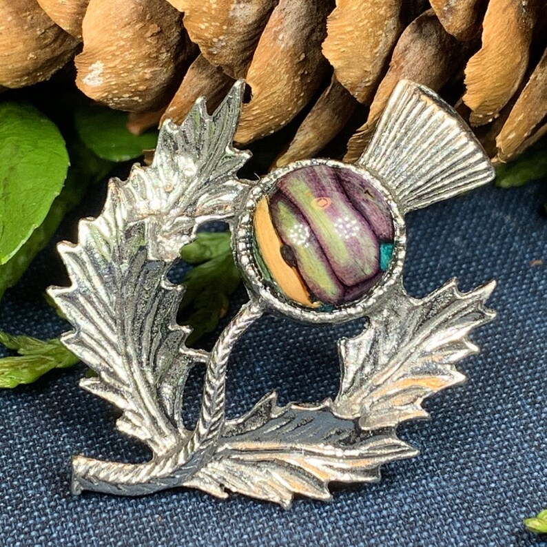 Thistle Brooch Scotland Jewelry Outlander Jewelry Nature - Etsy