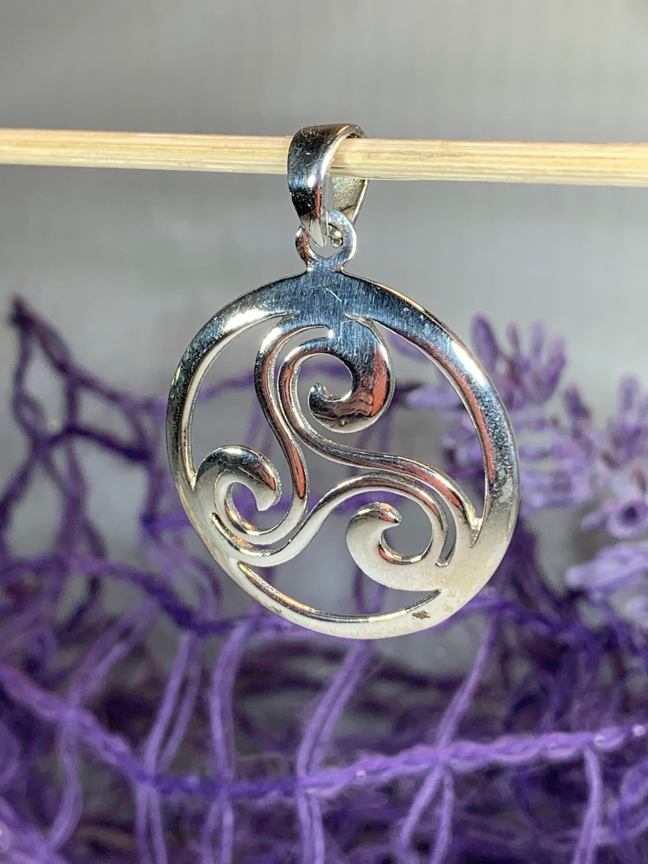 Triple Spiral Necklace, Celtic Jewelry, Irish Jewelry, Pagan Jewelry ...