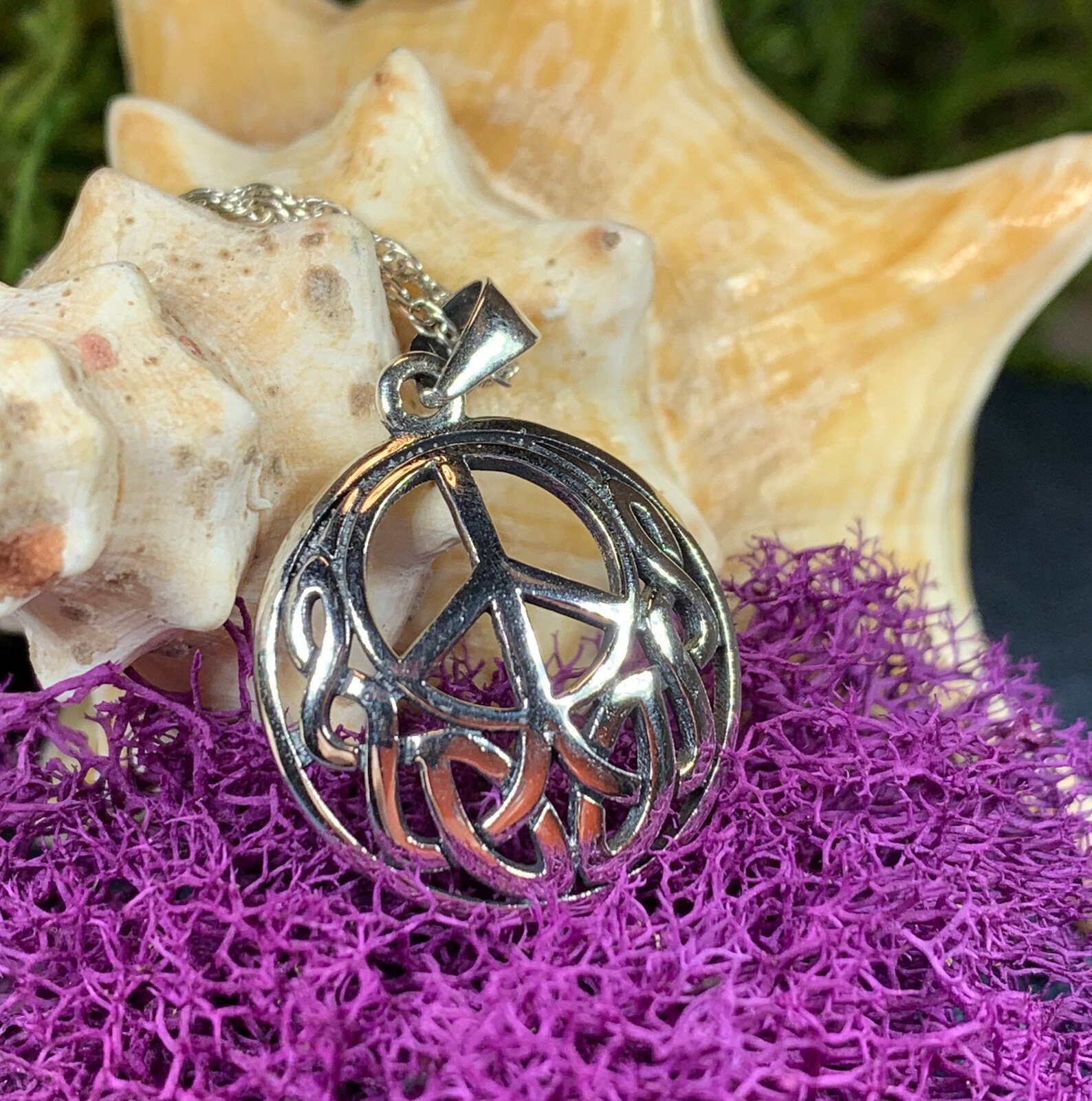 Peace Sign Necklace Celtic Jewelry Irish Jewelry Celtic | Etsy