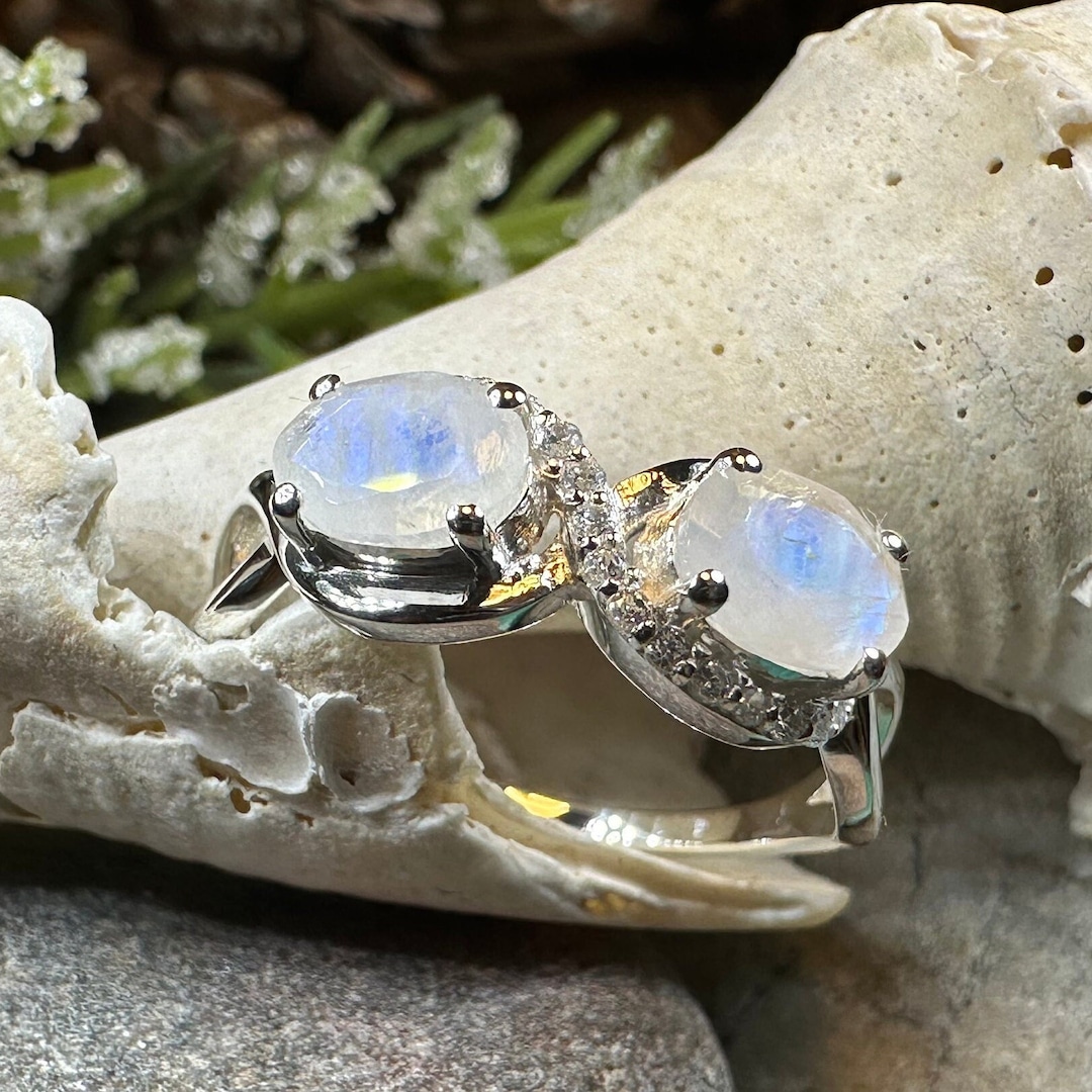 Moonstone Infinity Ring, Promise Ring, Engagement Ring, Celtic Jewelry ...