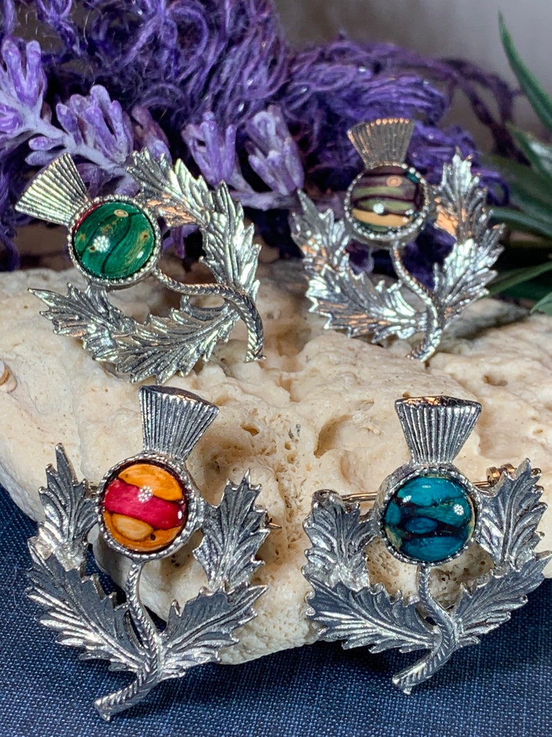 Thistle Brooch Scotland Jewelry Outlander Jewelry Nature - Etsy