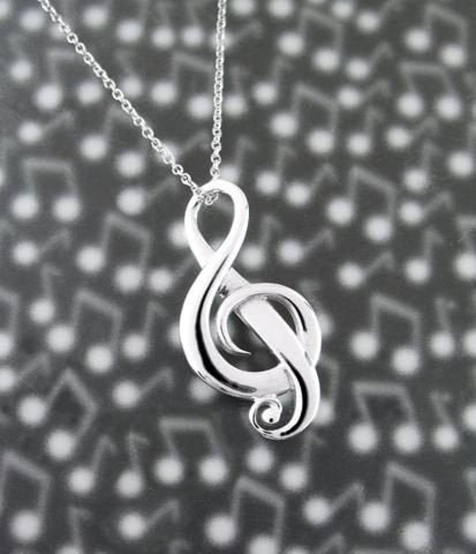 Music Necklace Music Note Pendant Treble Clef Jewelry | Etsy
