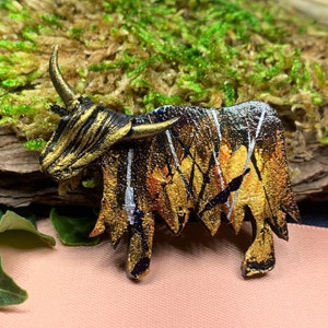 Highland Cow Brooch Scottish Cow Heather Jewelry Scotland - Etsy