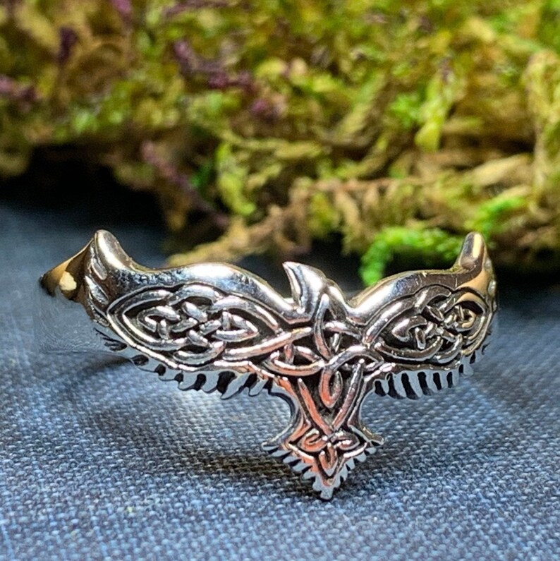 Raven Ring Celtic Ring Bird Jewelry Crow Ring Nature - Etsy
