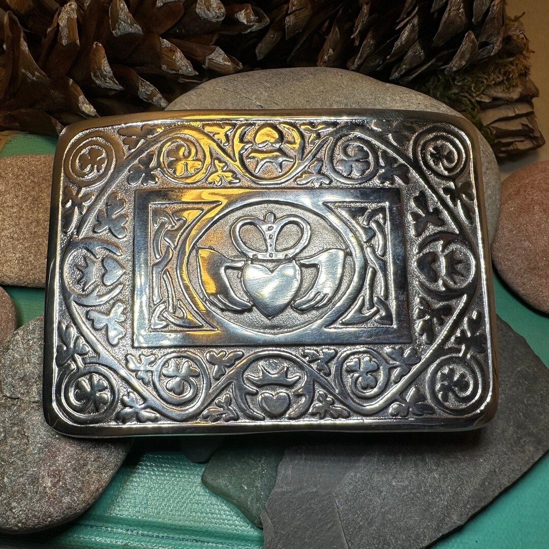 Celtic Kilt Belt Buckle, Irish Belt Buckle, Pewter Claddagh Buckle ...