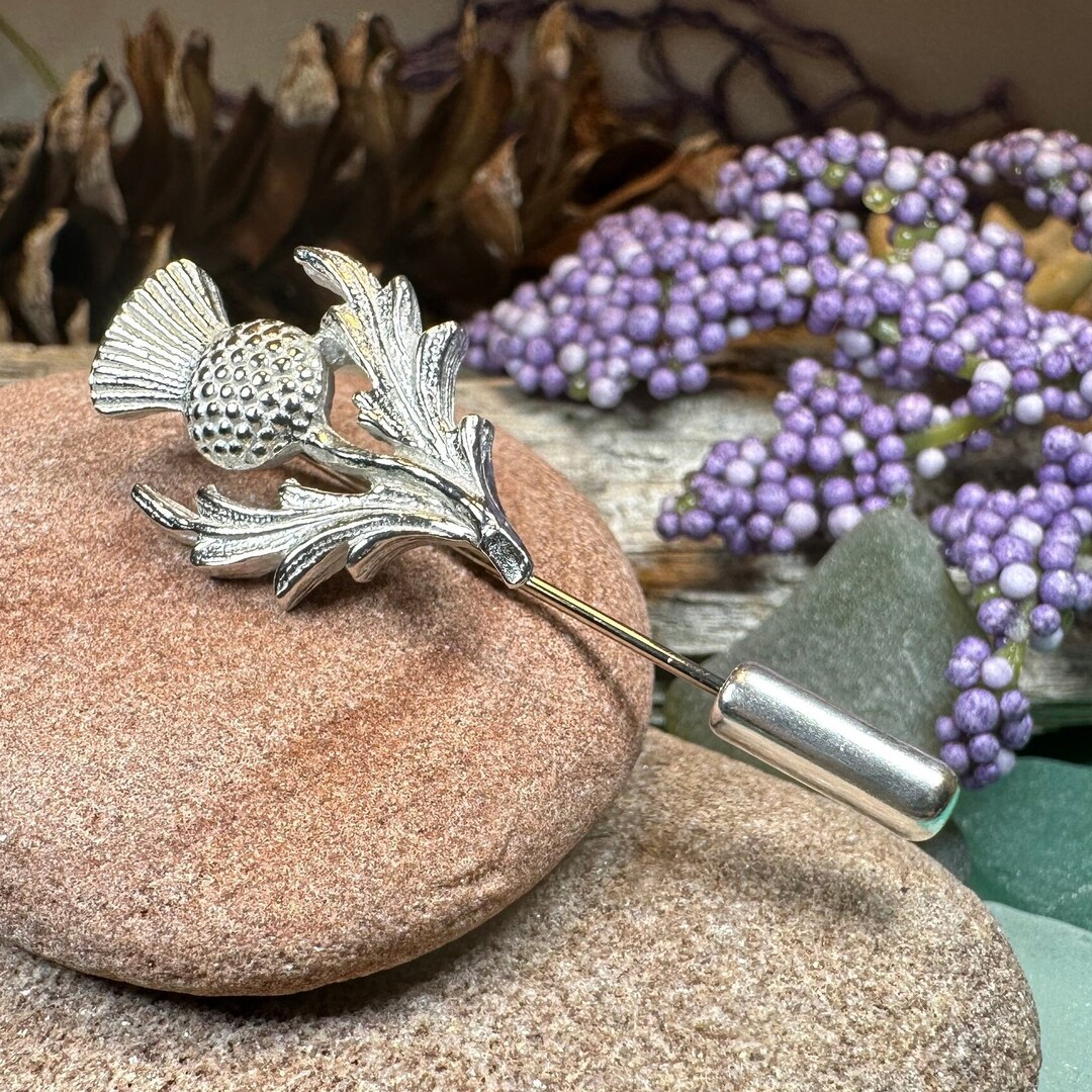 Thistle Stick Pin, Scotland Jewelry, Celtic Pin, Lapel Pin, Outlander ...