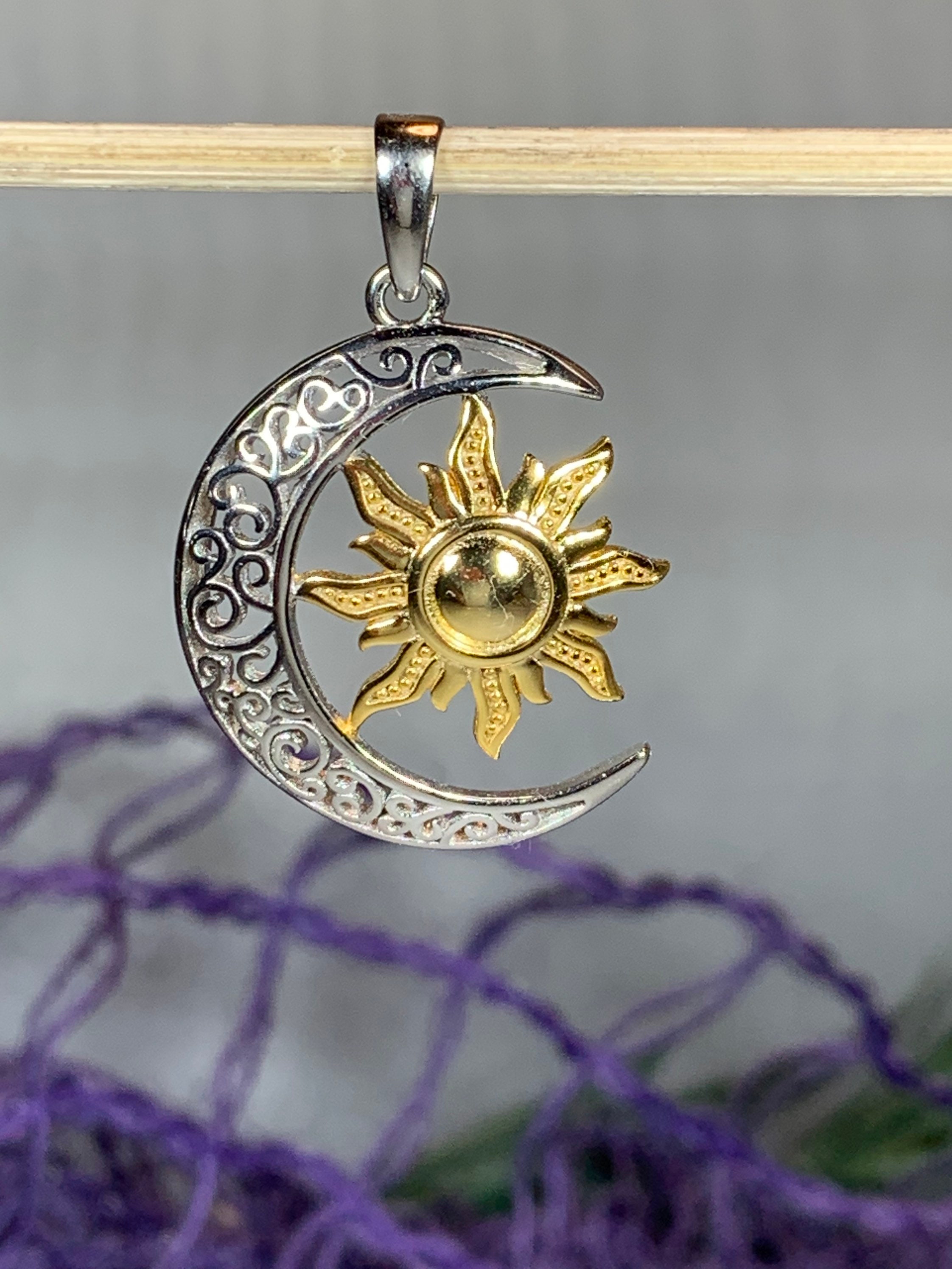Moon Necklace, Sun Necklace, Celestial Jewelry, Wiccan Jewelry ...