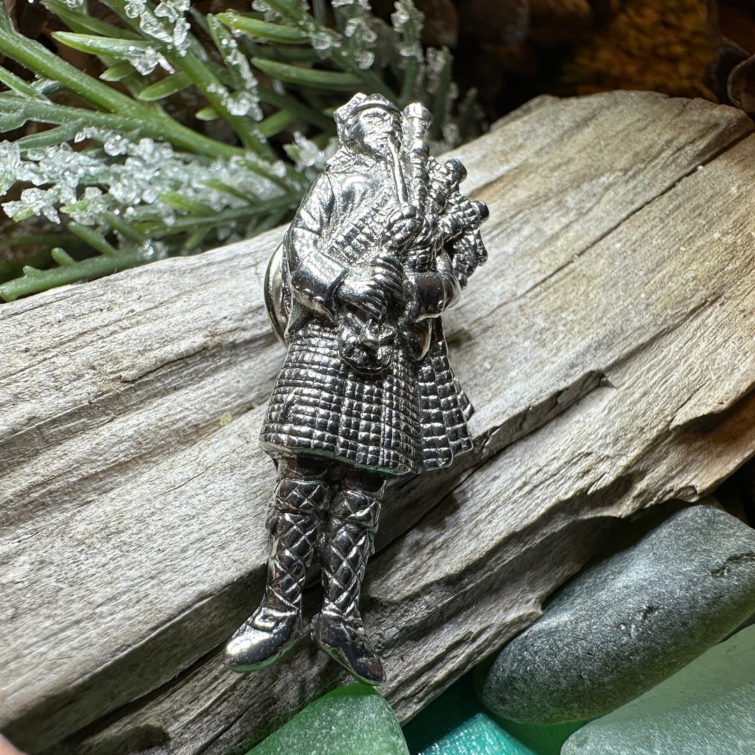Bagpiper Brooch, Celtic Scatter Pin, Scotland Lapel Pin, Irish Jewelry ...