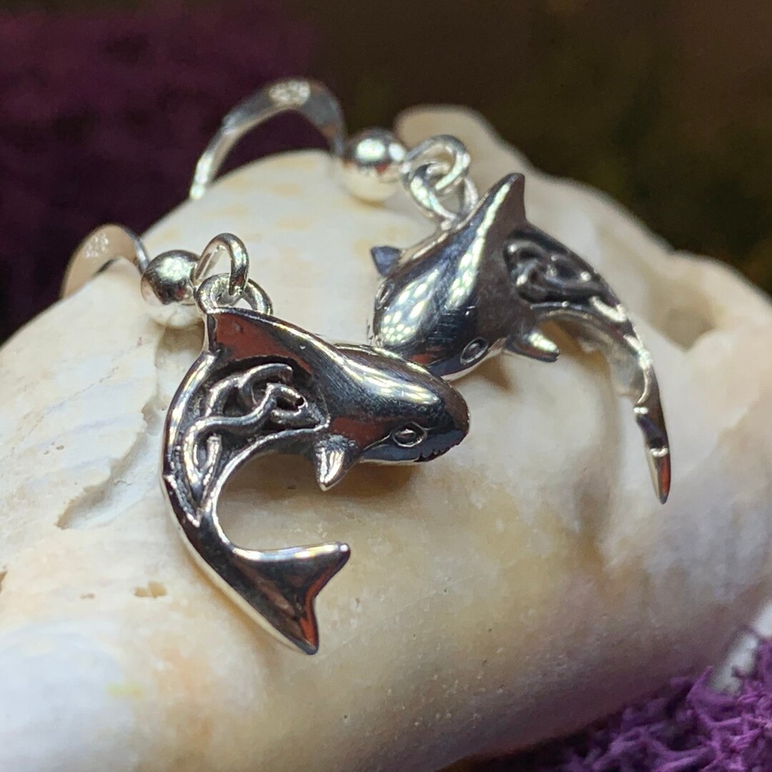 Shark Earrings, Celtic Jewelry, Celtic Shark Earrings, Ocean Jewelry ...