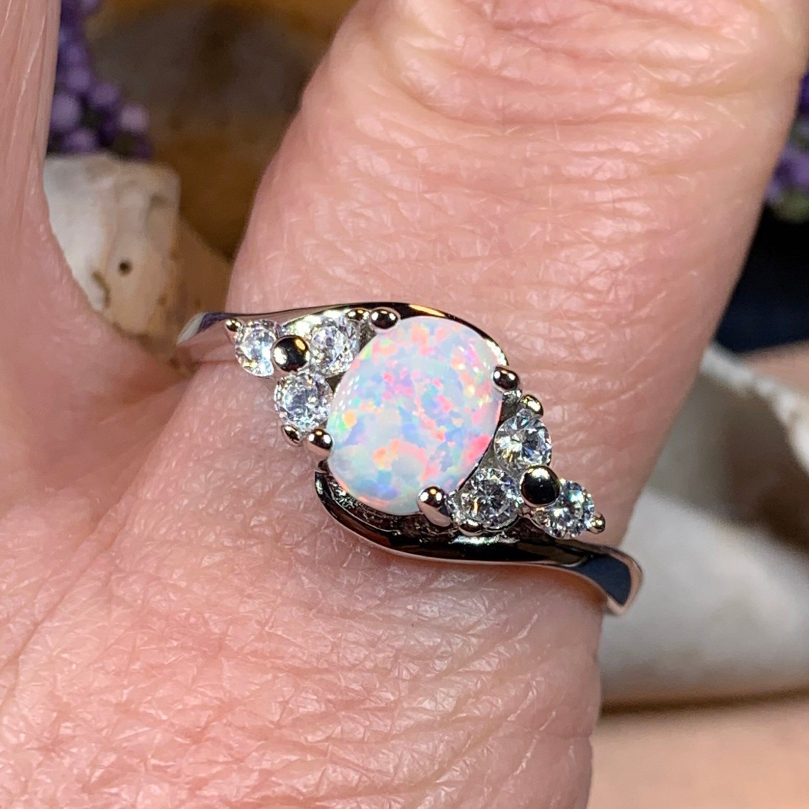 Opal Celtic Ring Celtic Ring Opal Engagement Ring Silver | Etsy