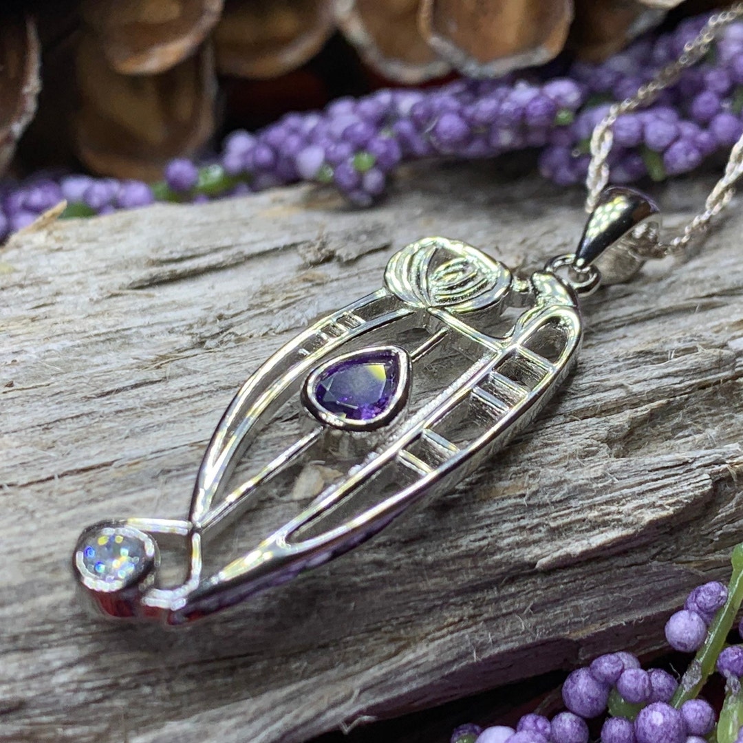 Mackintosh Necklace, Scottish Jewelry, Amethyst Pendant, Celtic Jewelry ...