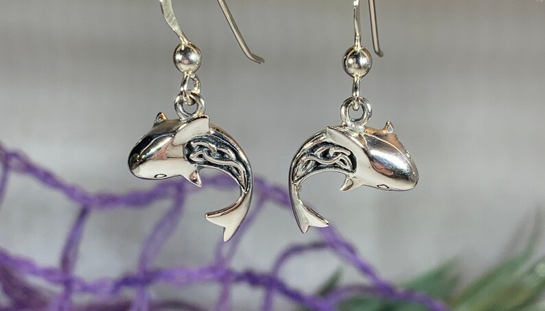 Shark Earrings Celtic Jewelry Celtic Shark Earrings Ocean | Etsy