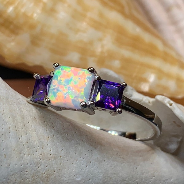 Opal Amethyst Ring - Etsy