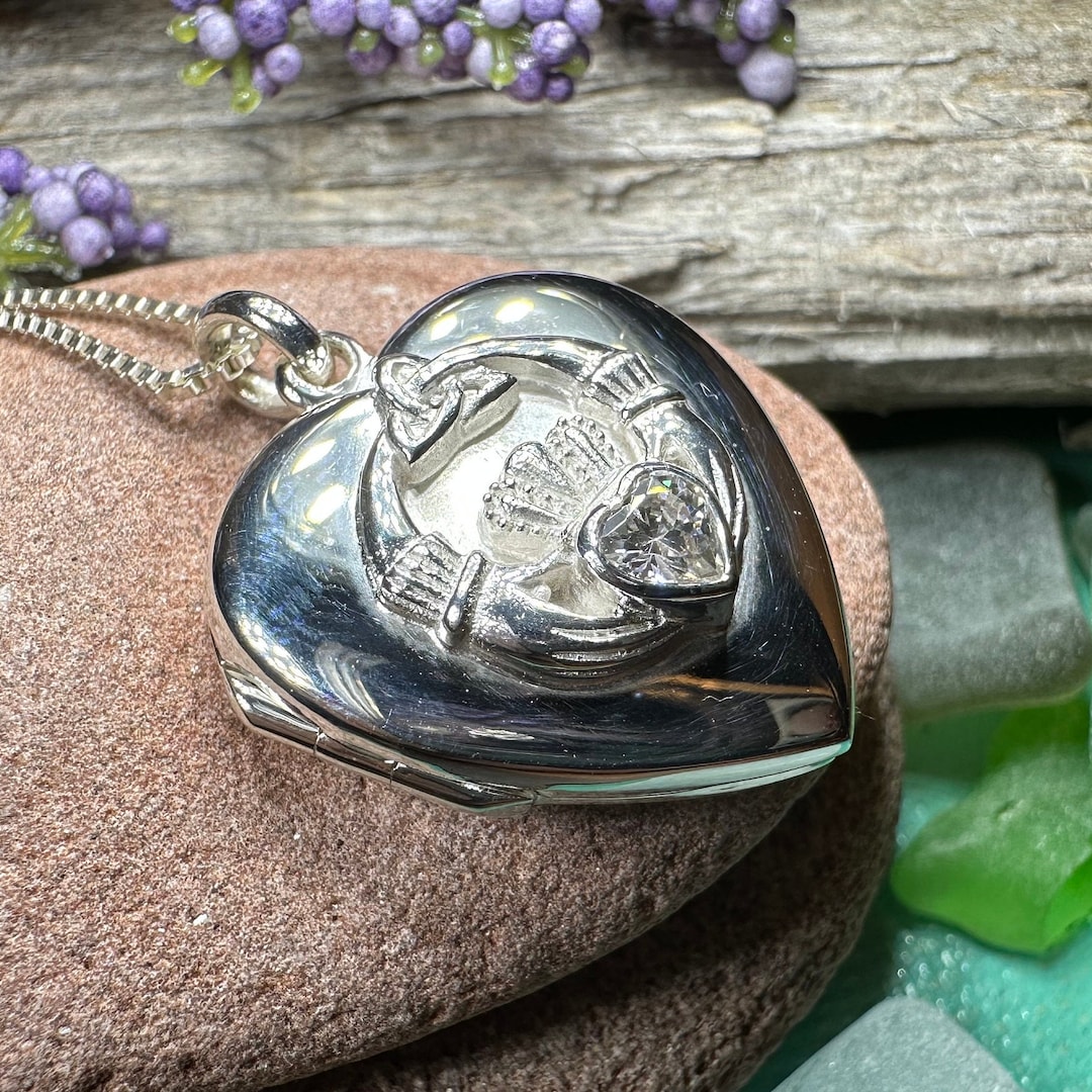 Claddagh Locket Necklace, Celtic Jewelry, Irish Jewelry, Anniversary ...