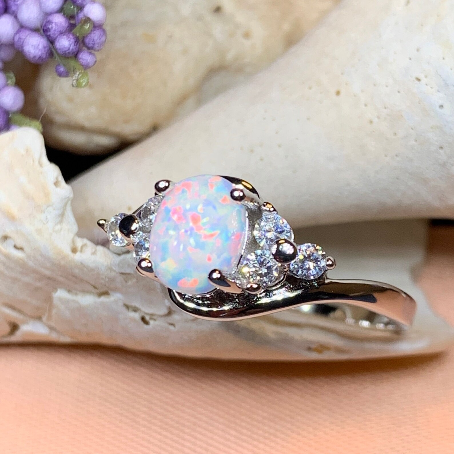 Opal Celtic Ring Celtic Ring Opal Engagement Ring Silver | Etsy