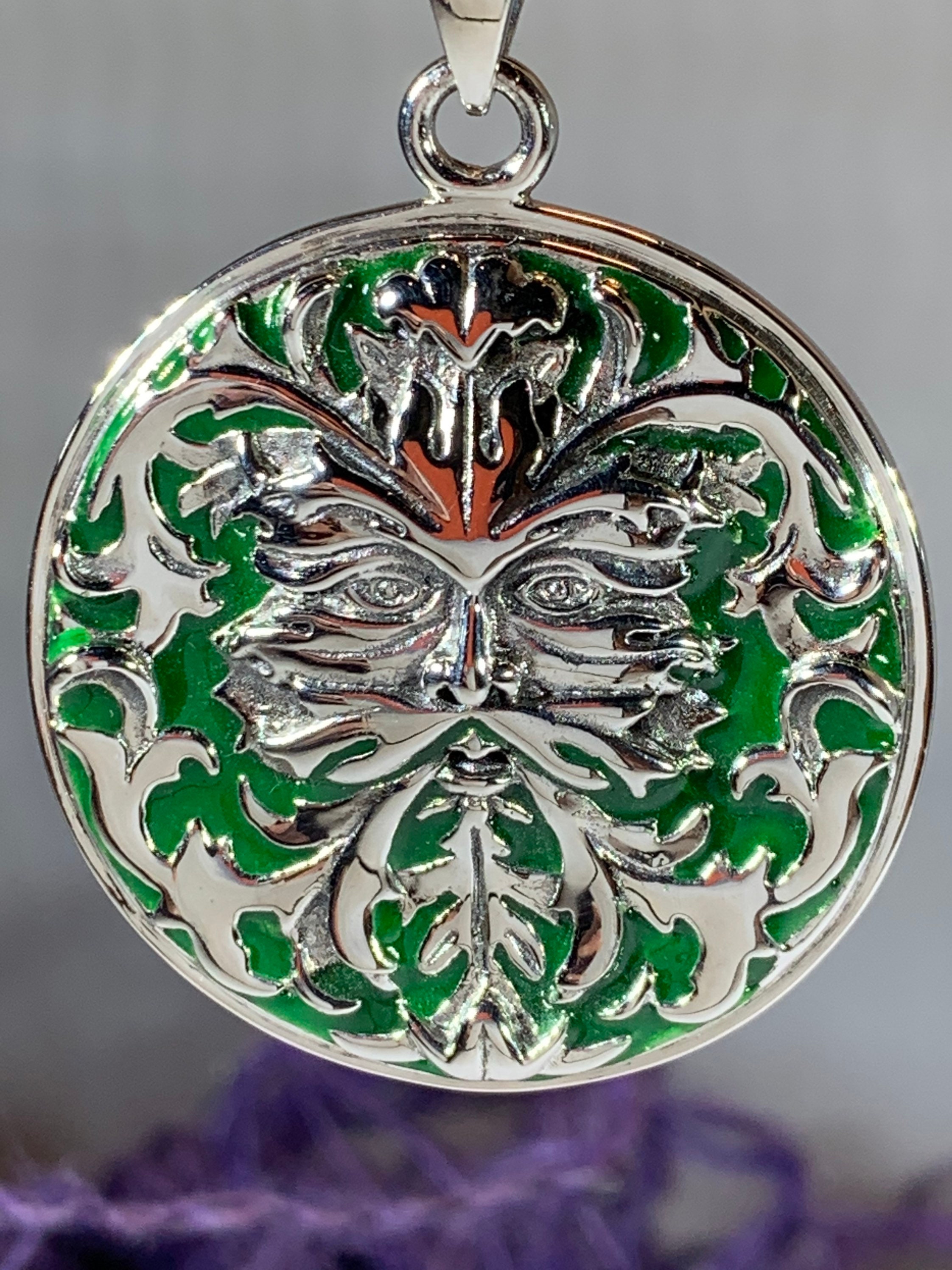 Green Man Necklace Celtic Jewelry Pagan Jewelry Irish | Etsy