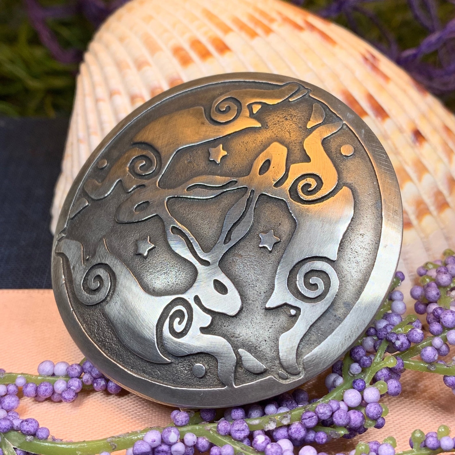 Rabbit Brooch Triple Hare Jewelry Animal Jewelry Nature | Etsy