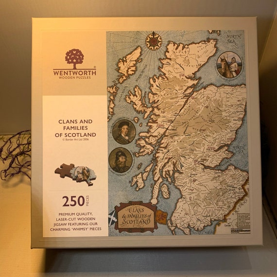 Scotland Gift Wooden Puzzle Map of Scotland Scottish Clans - Etsy
