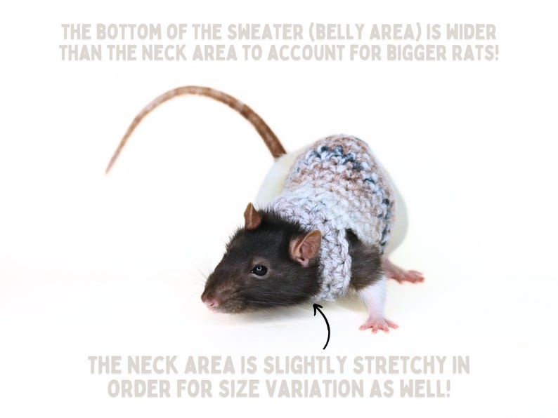 Crochet Rat Sweater for Fancy Rat Clothing for Small Pet Clothing for ...