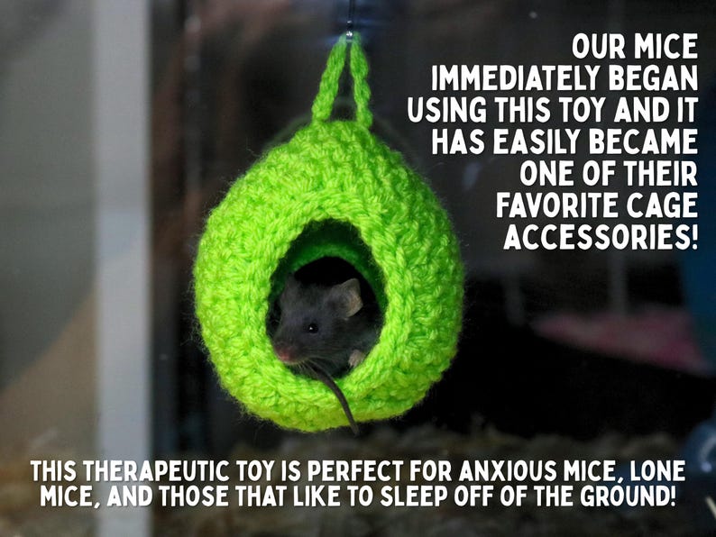 Hanging Mouse Hideout Toy for Fancy Mice Cage Accessory | Crochet ...