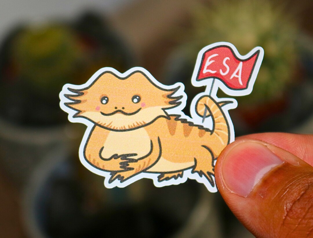 Bearded Dragon Sticker, Emotional Support Animal Sticker, Cute Pet ...